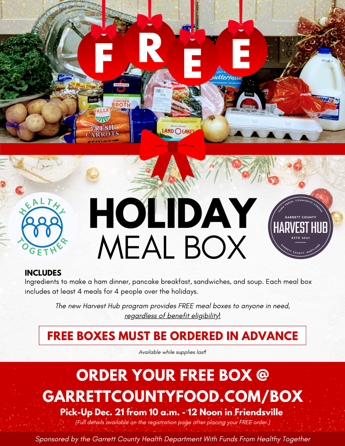 FREE Holiday Harvest Hub Meal Box – Go! Garrett County Plus
